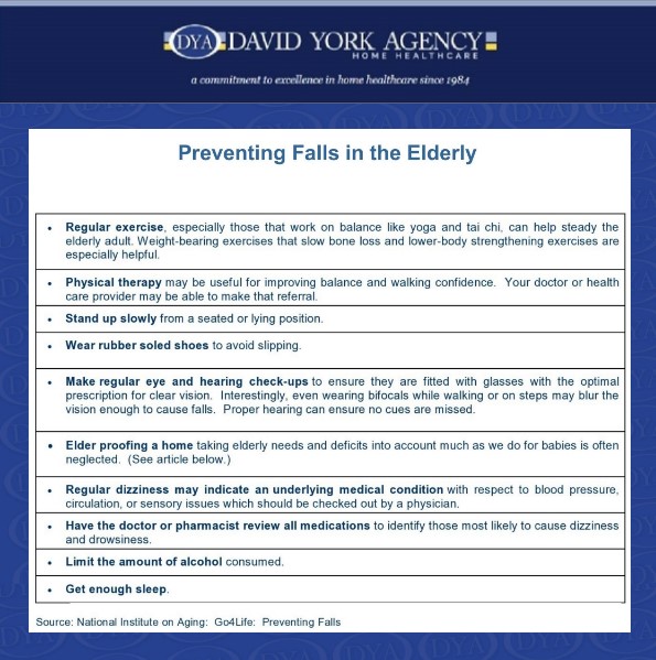 10 Tips for Preventing Falls in the Elderly - David York Agency
